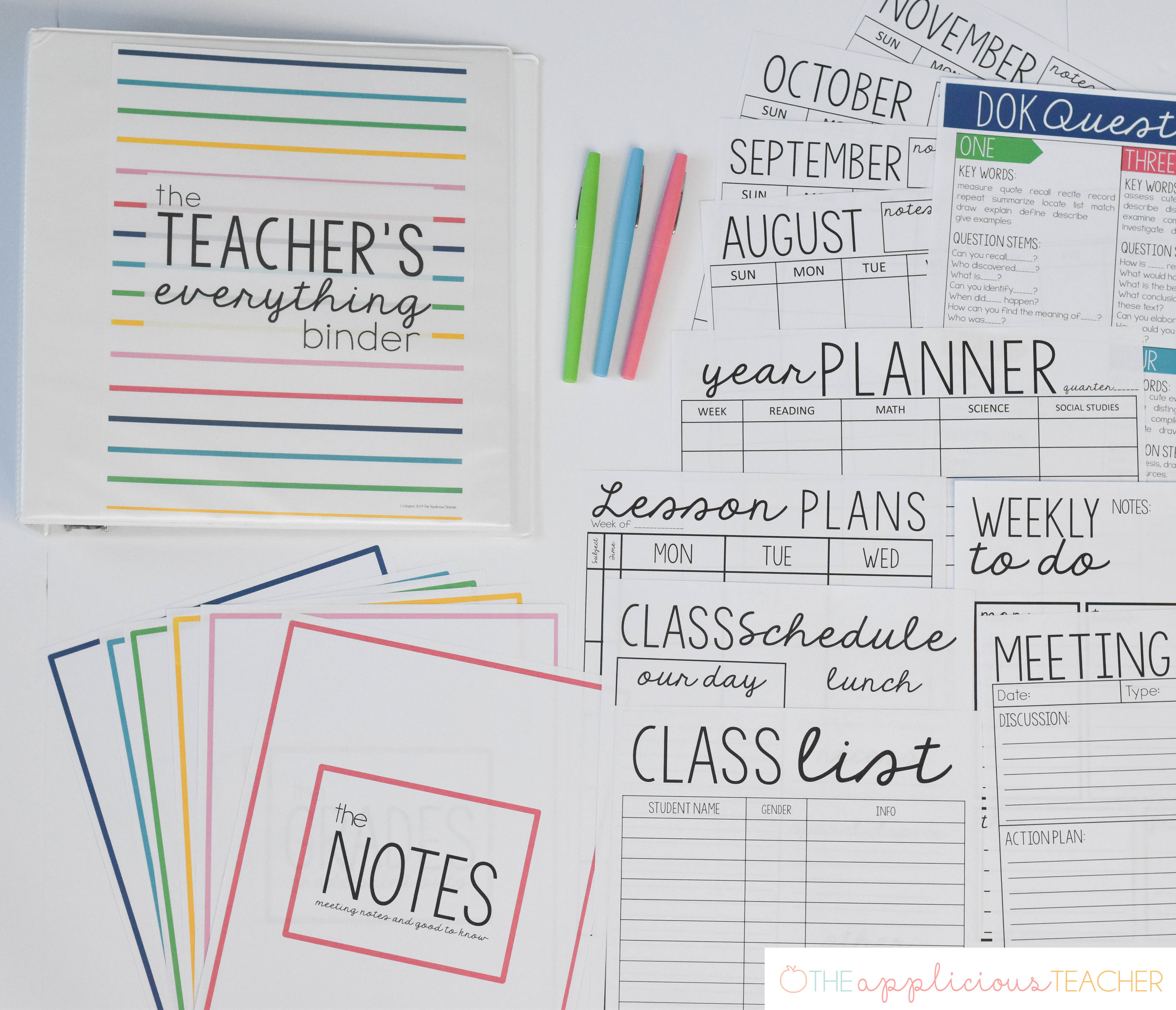 Teacher Binders – The Applicious Teacher Resource Store