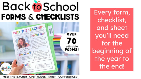 Back to School Forms and Checklists Printables and Editable – The ...