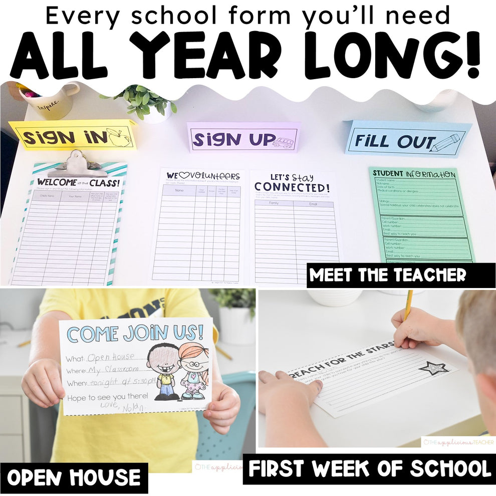 Back to School Forms and Checklists Printables and Editable – The ...