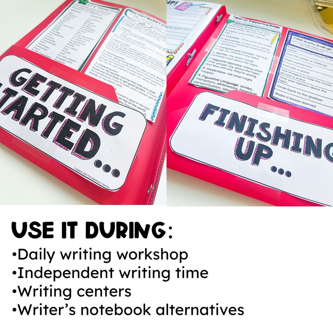 Writing Folder for Student – The Applicious Teacher Resource Store