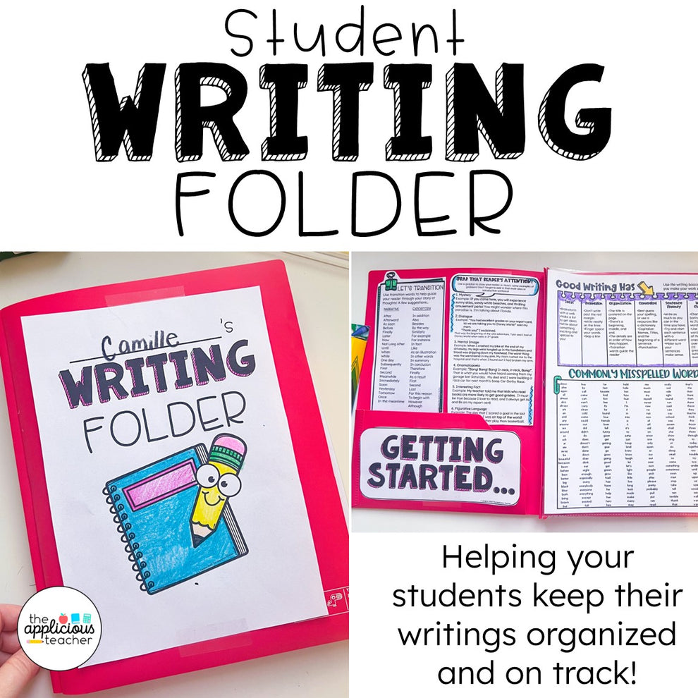 Writing Folder for Student – The Applicious Teacher Resource Store