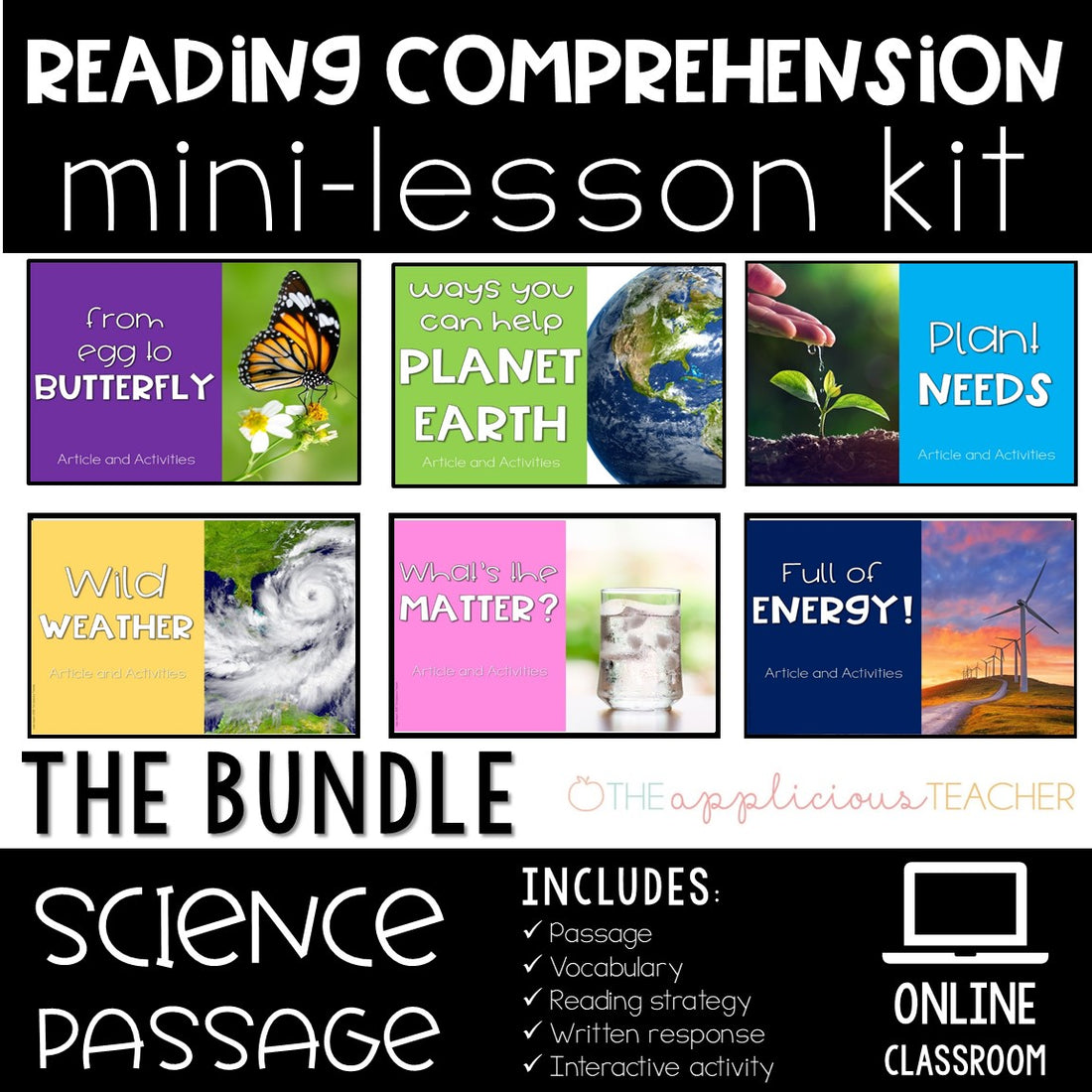 Reading Comprehension Mini-Lessons: The Science Bundle – The Applicious ...