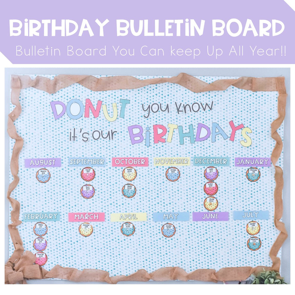 Birthday Bulletin Board: Donut You Know It's Our Birthday Board and Ta ...