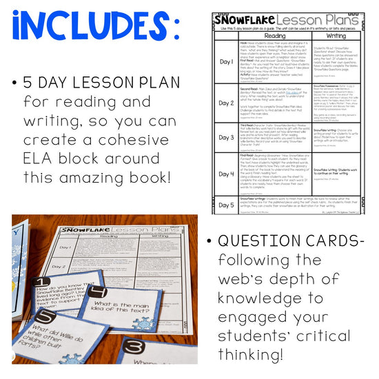 Snowflake Bentley Close Reading Activities – The Applicious Teacher ...