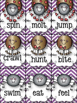 Spider Sort Verbs and Adjectives FREEBIE – The Applicious Teacher ...