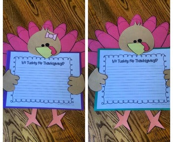 Turkey Writing Thanksgiving Persuasive Writing Craft – The Applicious ...
