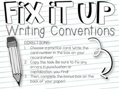 Writing Conventions Activity – The Applicious Teacher Resource Store